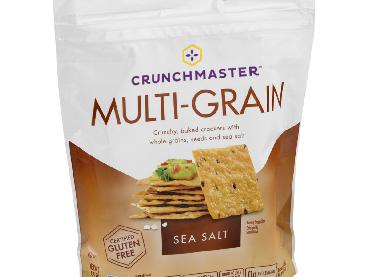 Crunchmaster Logo Crunchmaster Protein Sea Salt Snack Crackers, 3.54